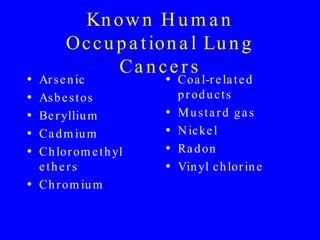 OCCUPATIONAL CANCERS | PPT