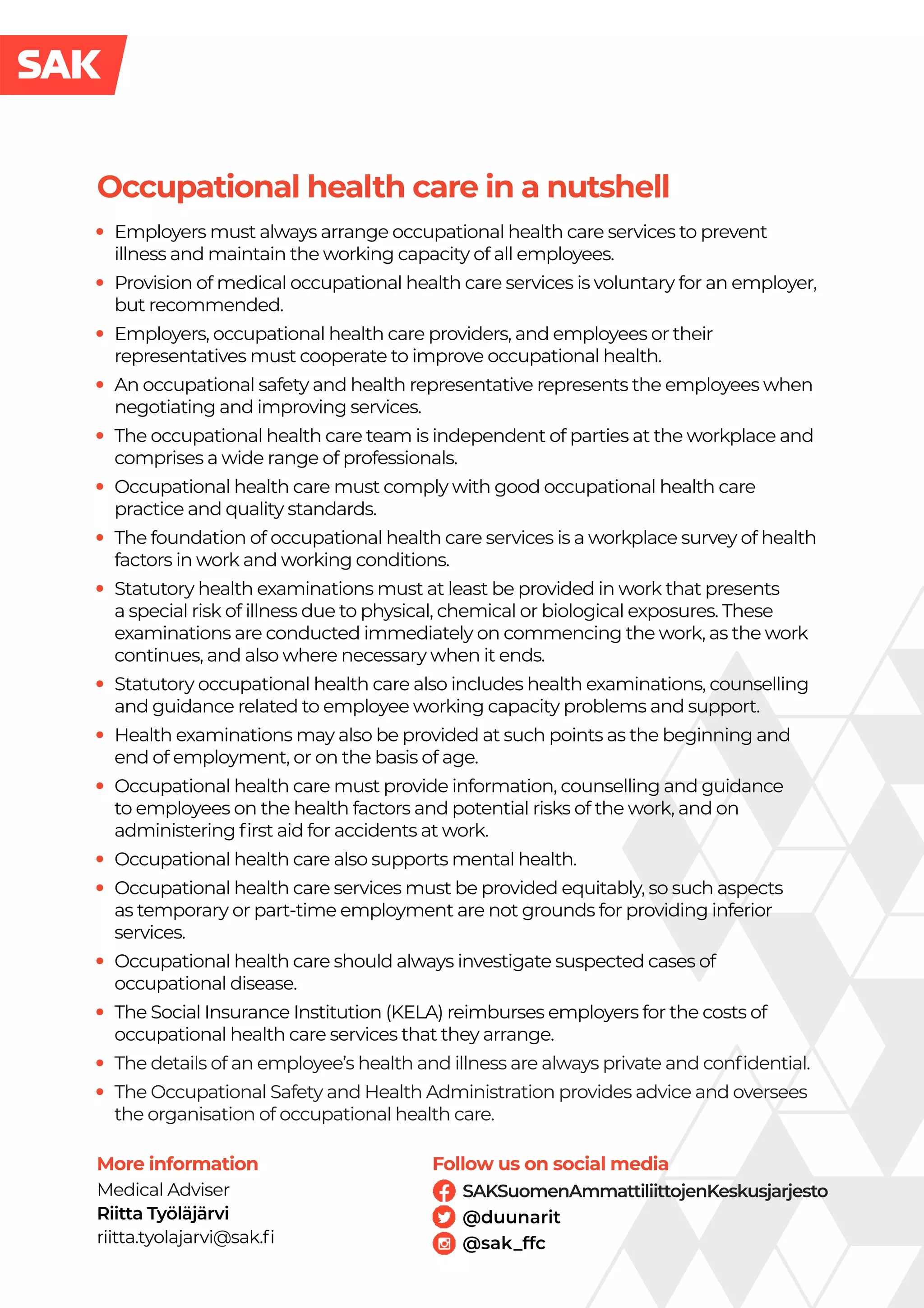 Occupational health care in a nutshell | PDF