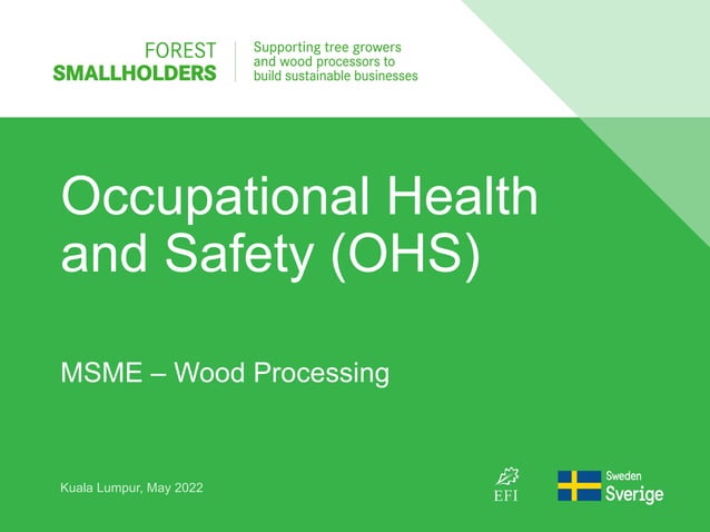 Occupational Health and Safety - Forest Smallholders | PPT