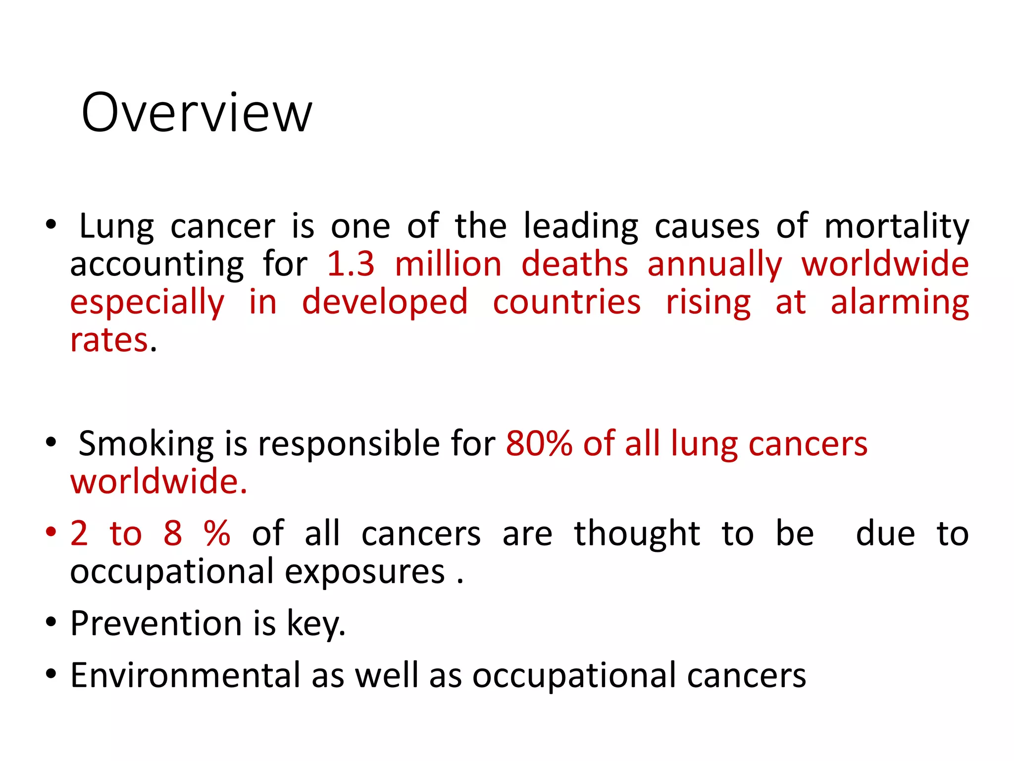 Occupational and environmental causes of lung cancer | PPTX