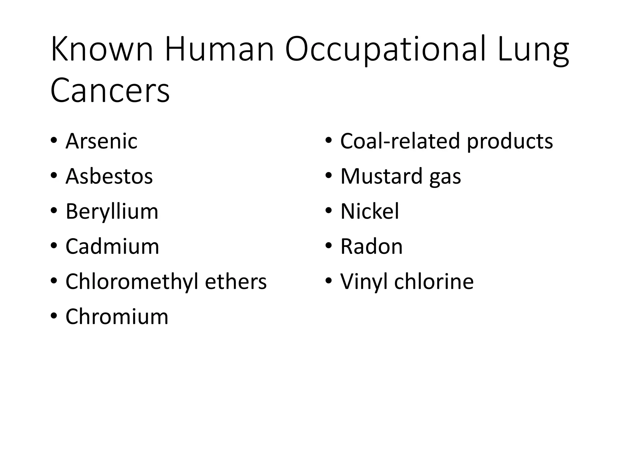 Occupational and environmental causes of lung cancer | PPTX
