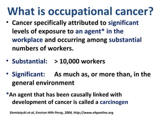 Occupational cancer | PPT