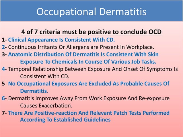 Occupational dermatitis by dr. imtiyaz | PPTX