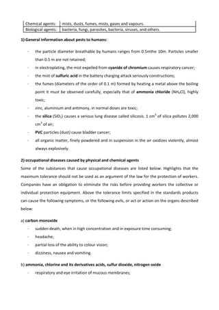 Occupational diseases caused by physical agents, chemical | PDF