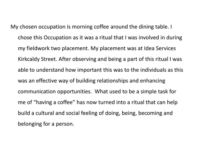 Occupational engagement, doing, being, becoming | PPTX