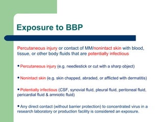 Occupational Exposure to Blood-Borne Pathogens | PPT
