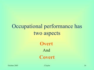 Occupational form and occupational performance 2005 | PPT