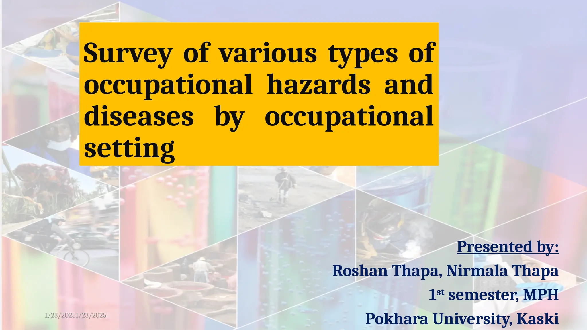 Occupational Hazard and its types and survey of various occupational ...