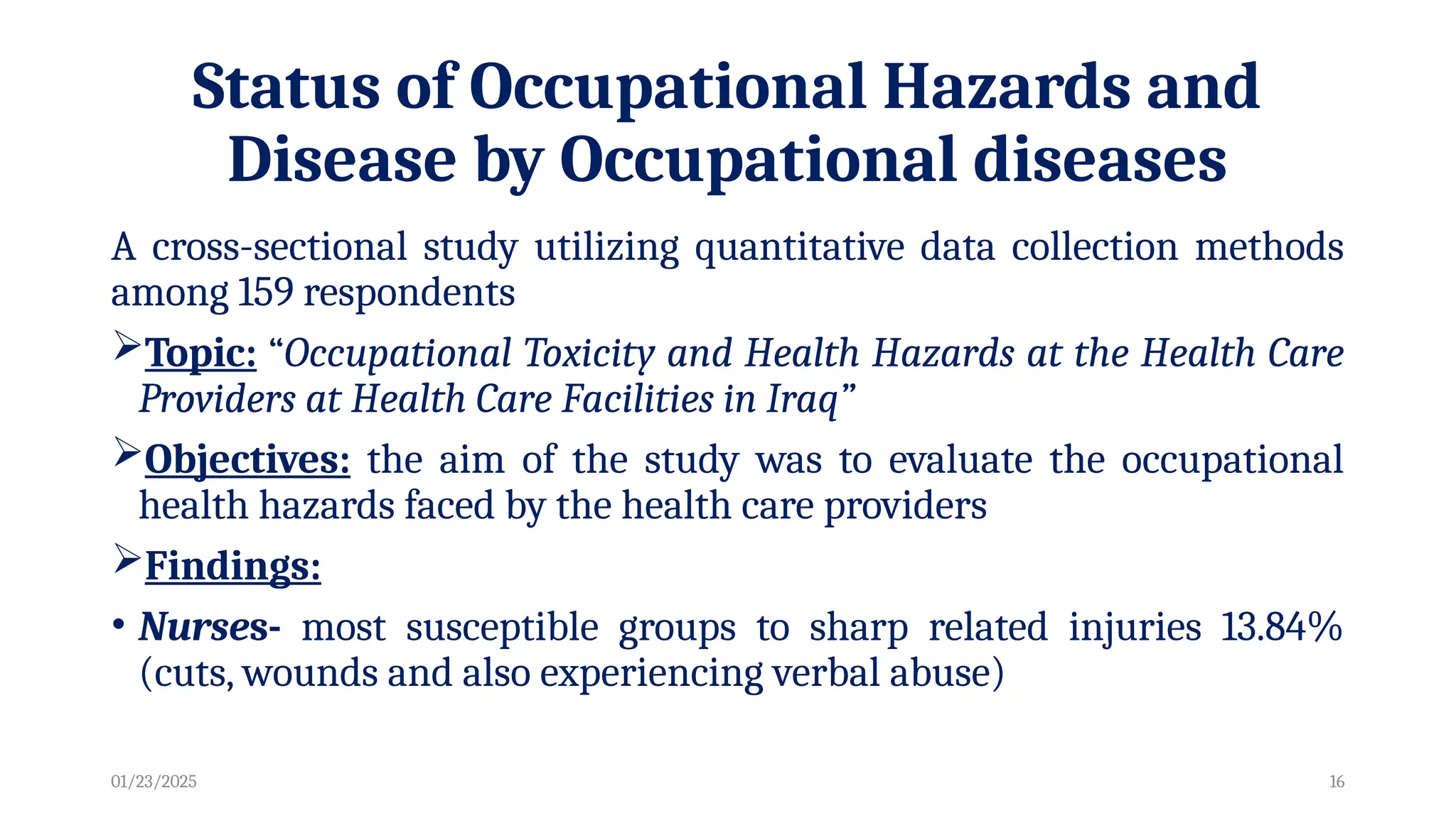 Occupational Hazard and its types and survey of various occupational ...
