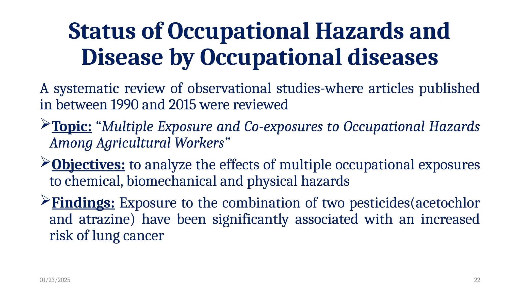 Occupational Hazard and its types and survey of various occupational ...