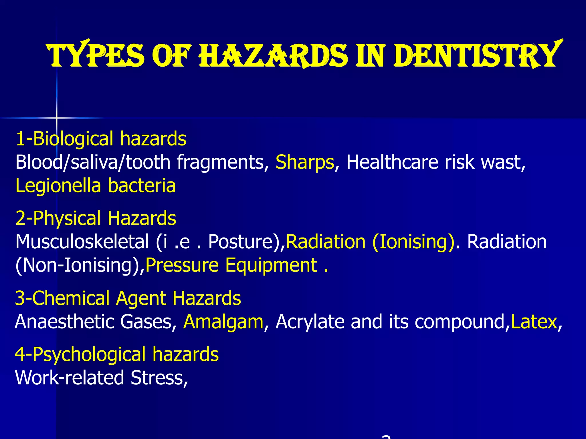 Occupational hazardes in dentistry | PDF
