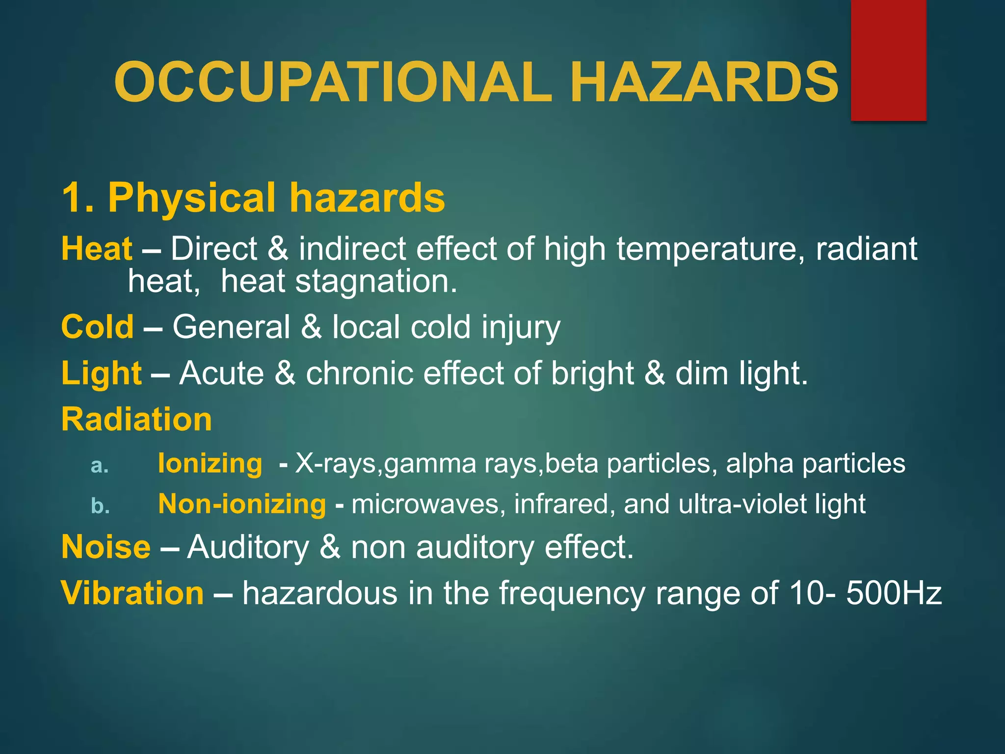 Occupational hazards | PPTX