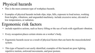 Occupational hazards.pptx | Injuries | Diseases and Conditions