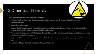 Occupational Diseases (Part 2) - Industrial and Agricultrual Hazards | PPTX