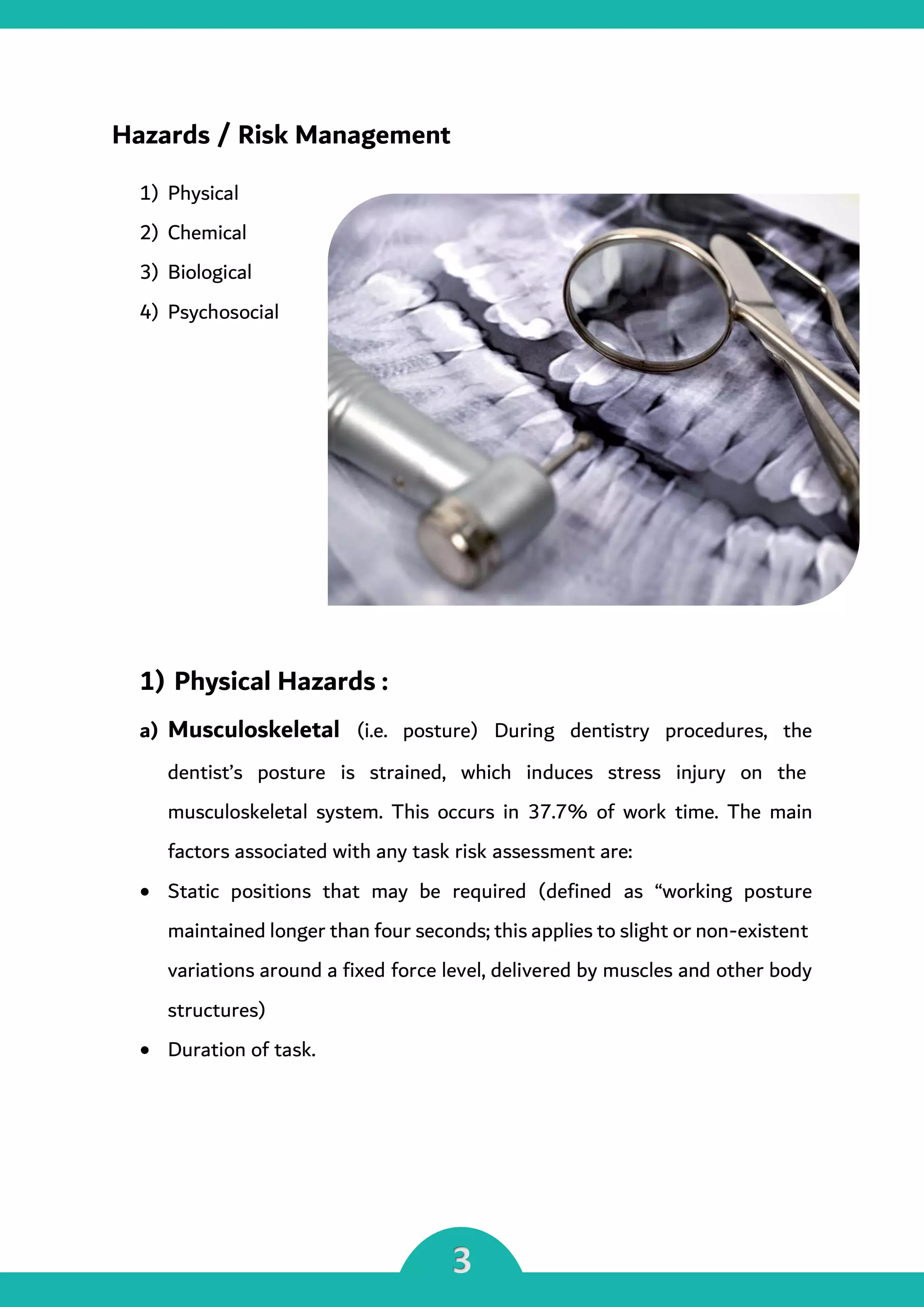 Occupational hazards in Dentistry | PDF | Oral care | Personal Care