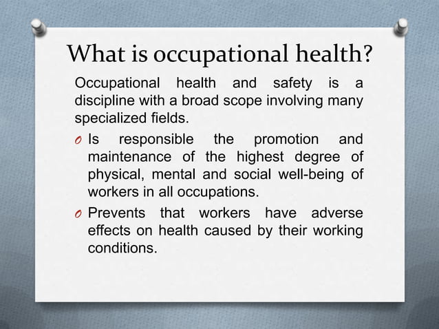 Occupational health | PPT