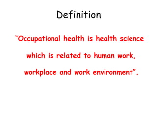Occupational health | PPTX
