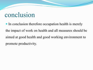 Occupational health | PPTX