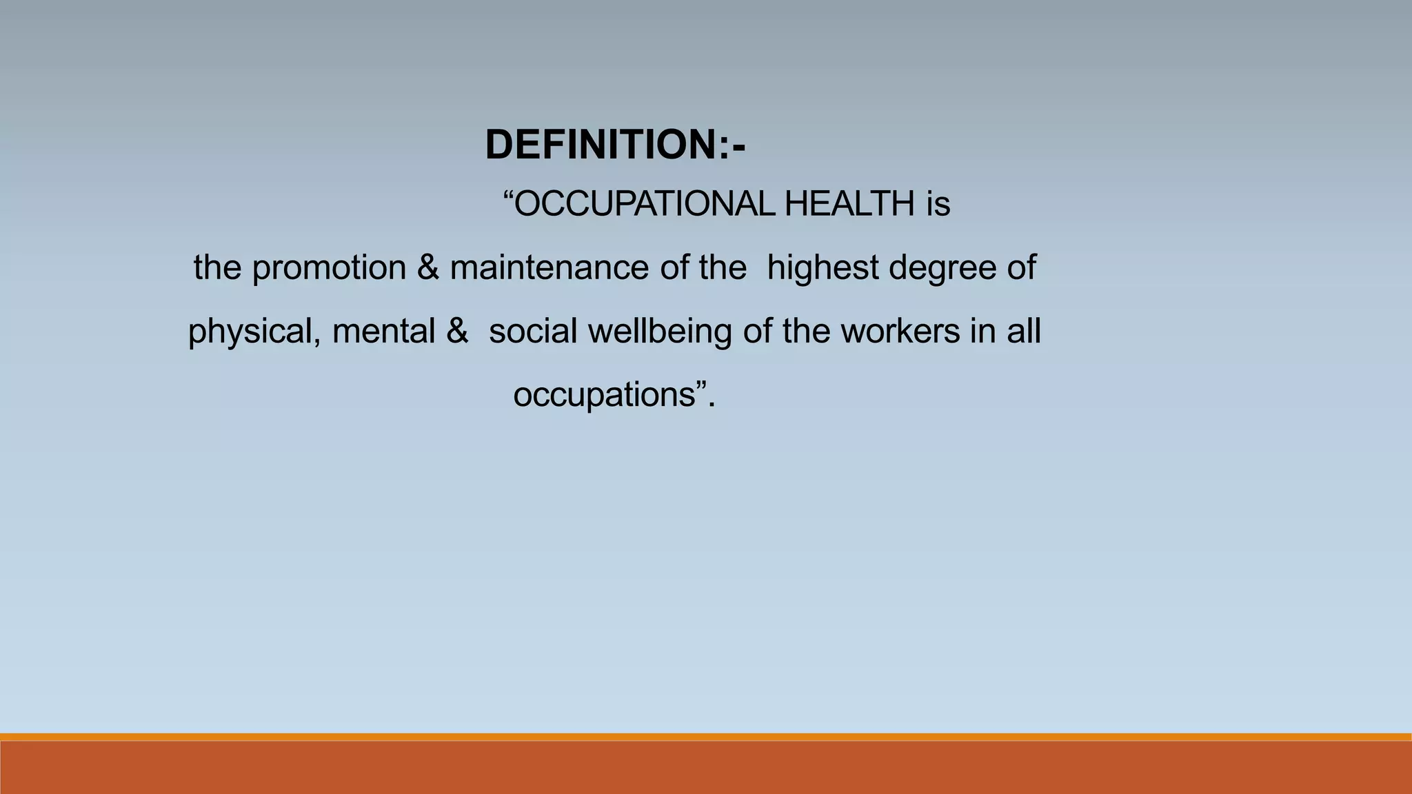Occupational health | PPTX