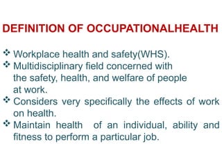 occupational health.pptx 1.pptx and importance | PPTX