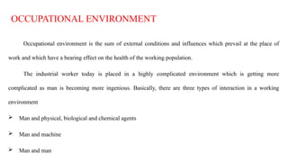 occupational health by a community health nurse | PPTX