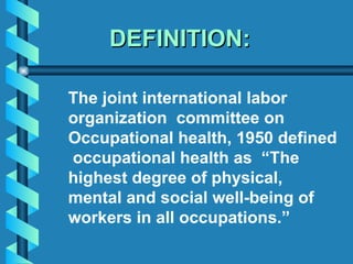 occupational health hazard and their prevention | PPT