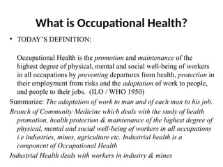 Occupational Health, hazard, ergonomics,toxicology | PPTX