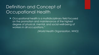 Occupational health and hazardsjsjshhshs | PPTX