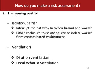 Occupational health and safety (Hazard and Risk assessment ) | PDF