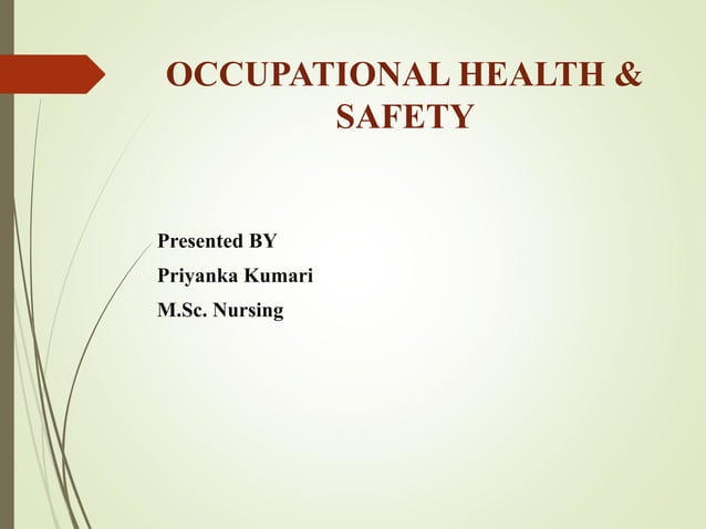 Occupational health and safety | PPTX