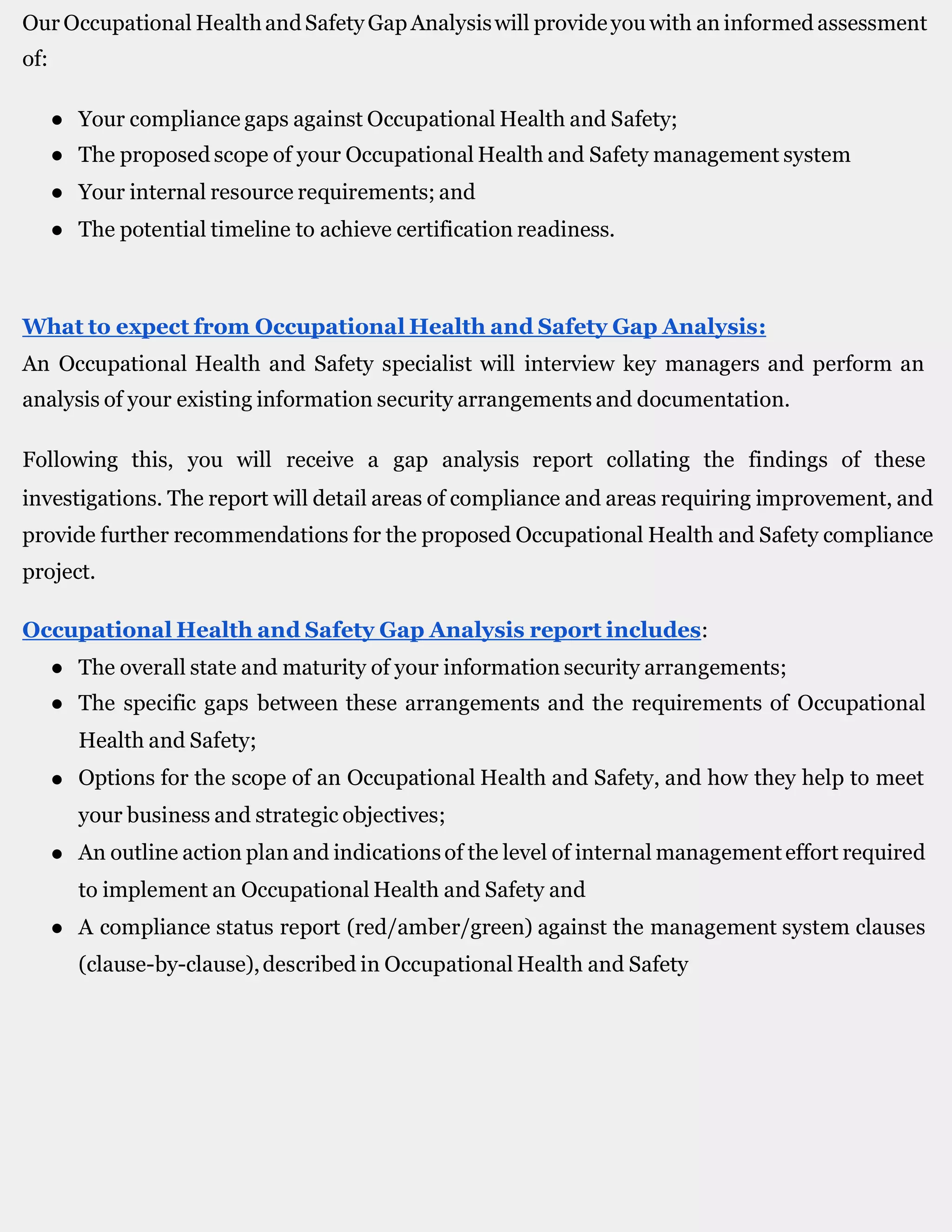 Gap Analysis | Occupational Health and Safety | By Industry Experts | PPTX