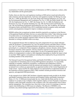 OCCUPATIONAL HEALTH AND SAFETY IN KENYA.pdf | Injuries | Diseases and ...