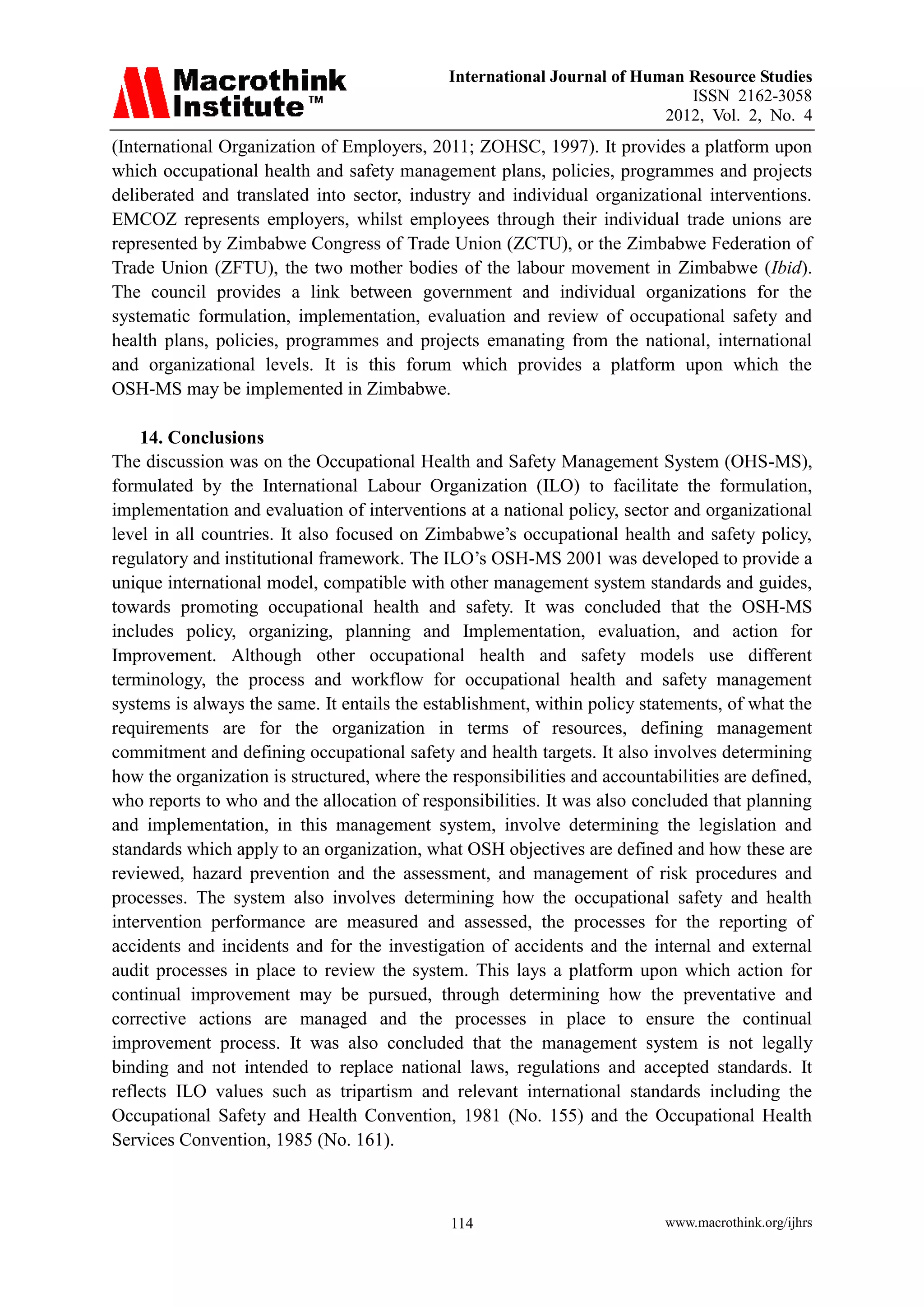 Occupational health and safety management systems | PDF