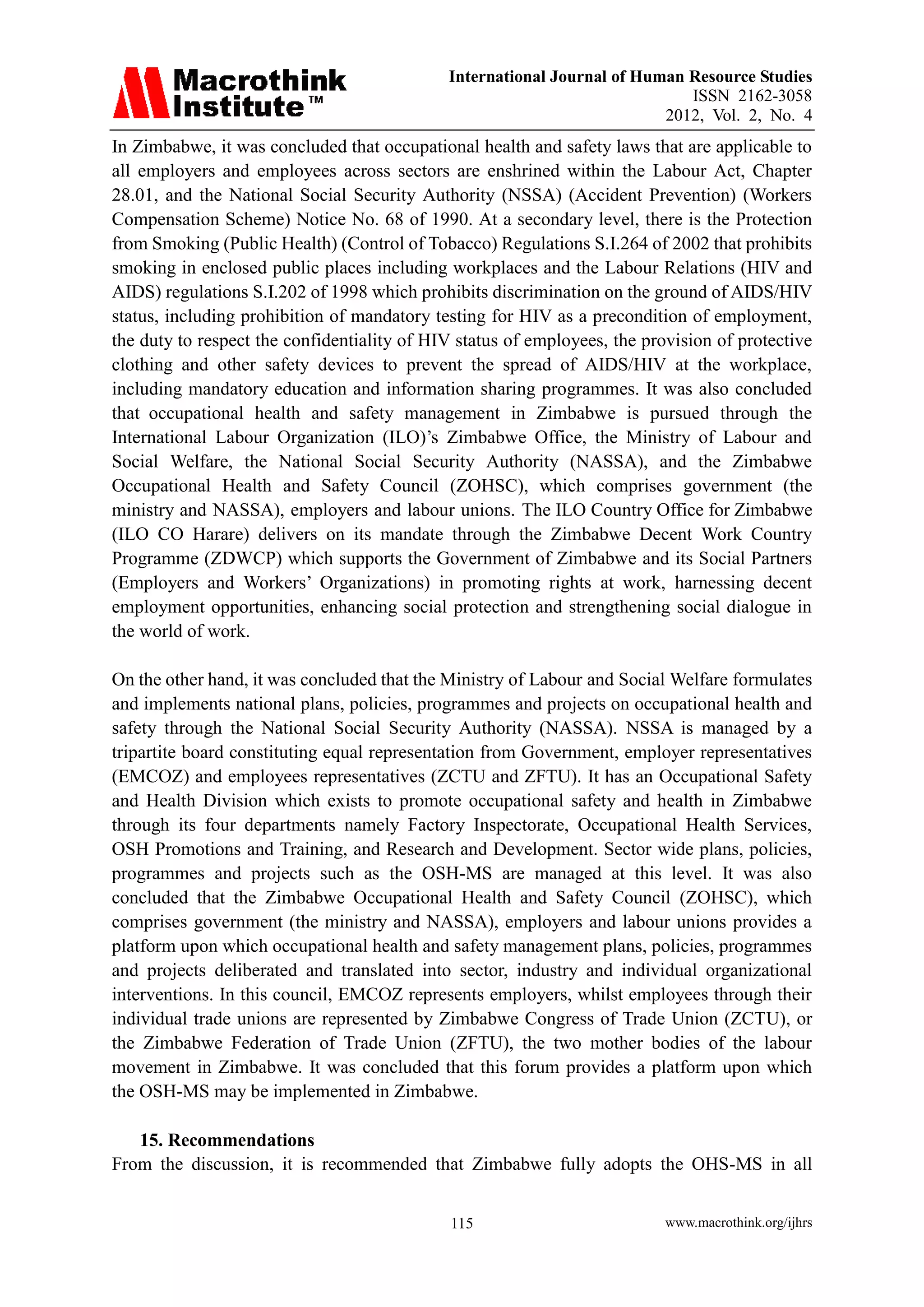 Occupational health and safety management systems | PDF