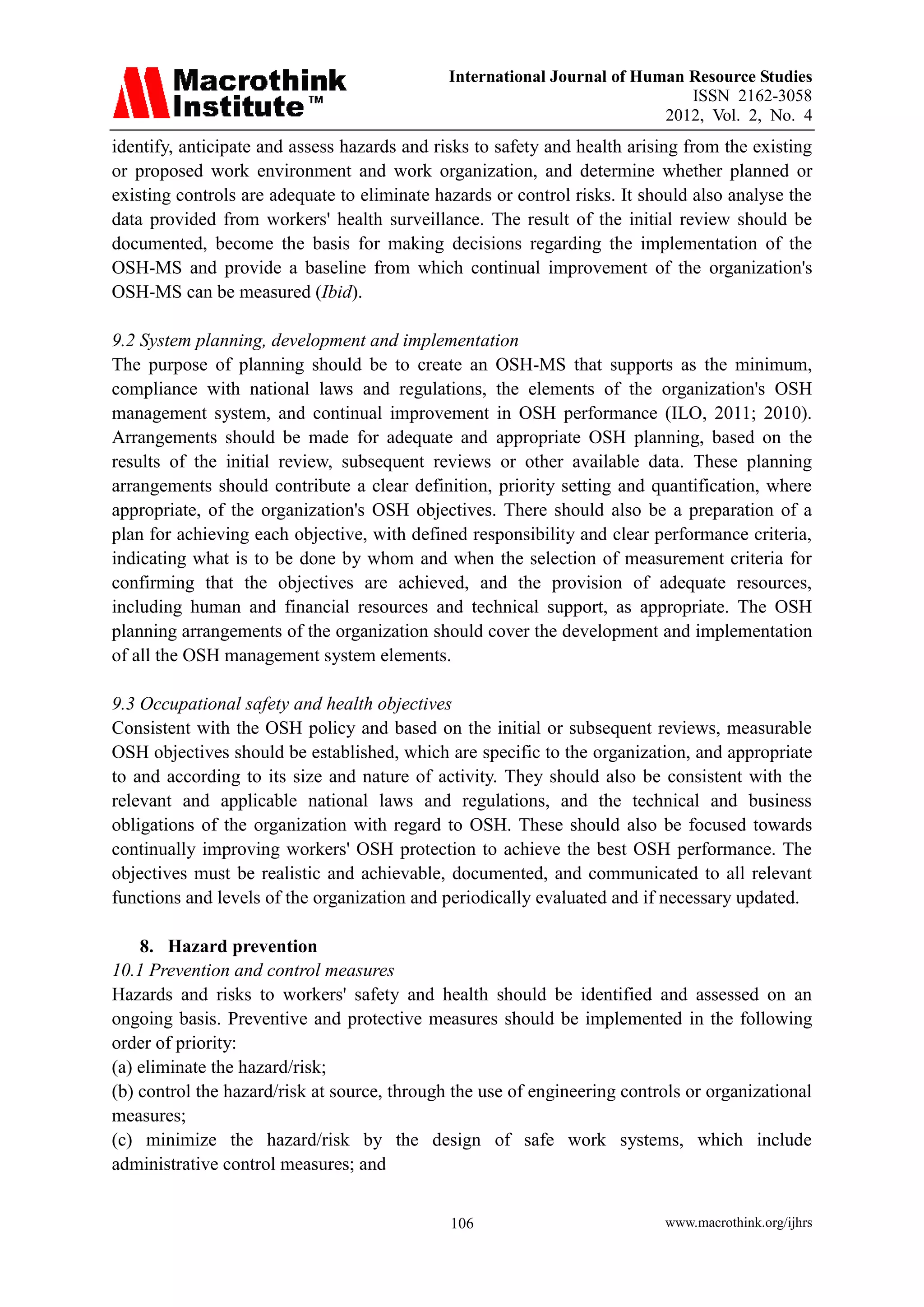 Occupational health and safety management systems | PDF