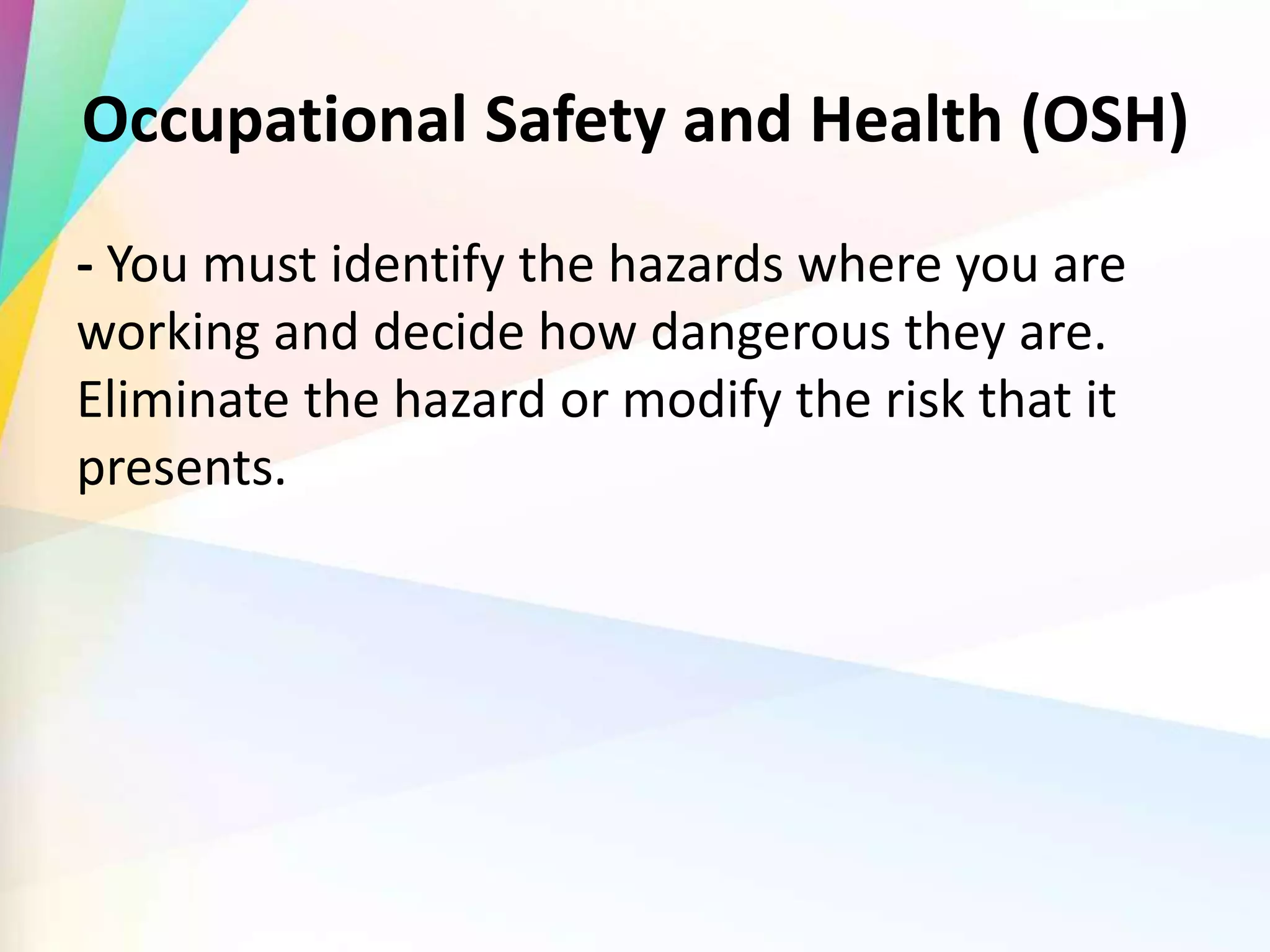 Occupational health and safety (ohs) policy | PPTX
