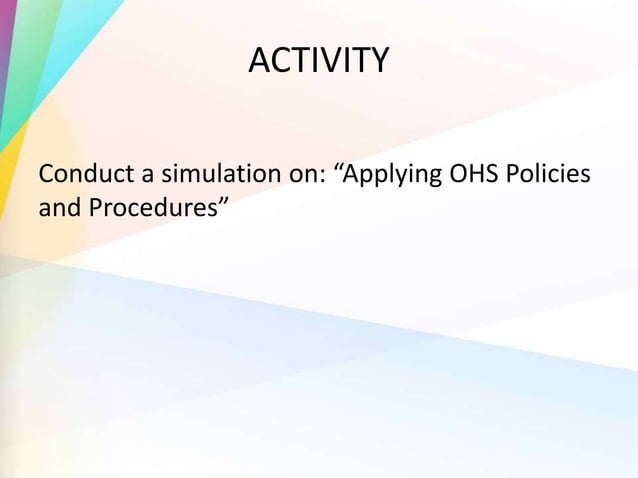 Occupational health and safety (ohs) policy | PPTX | First Aid | Injuries