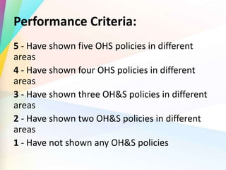 Occupational health and safety (ohs) policy | PPTX