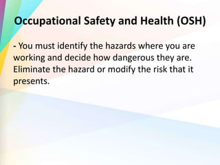 Occupational health and safety (ohs) policy | PPTX