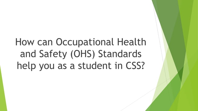 Occupational Health and Safety (OHS) Standards.pptx | Technology ...