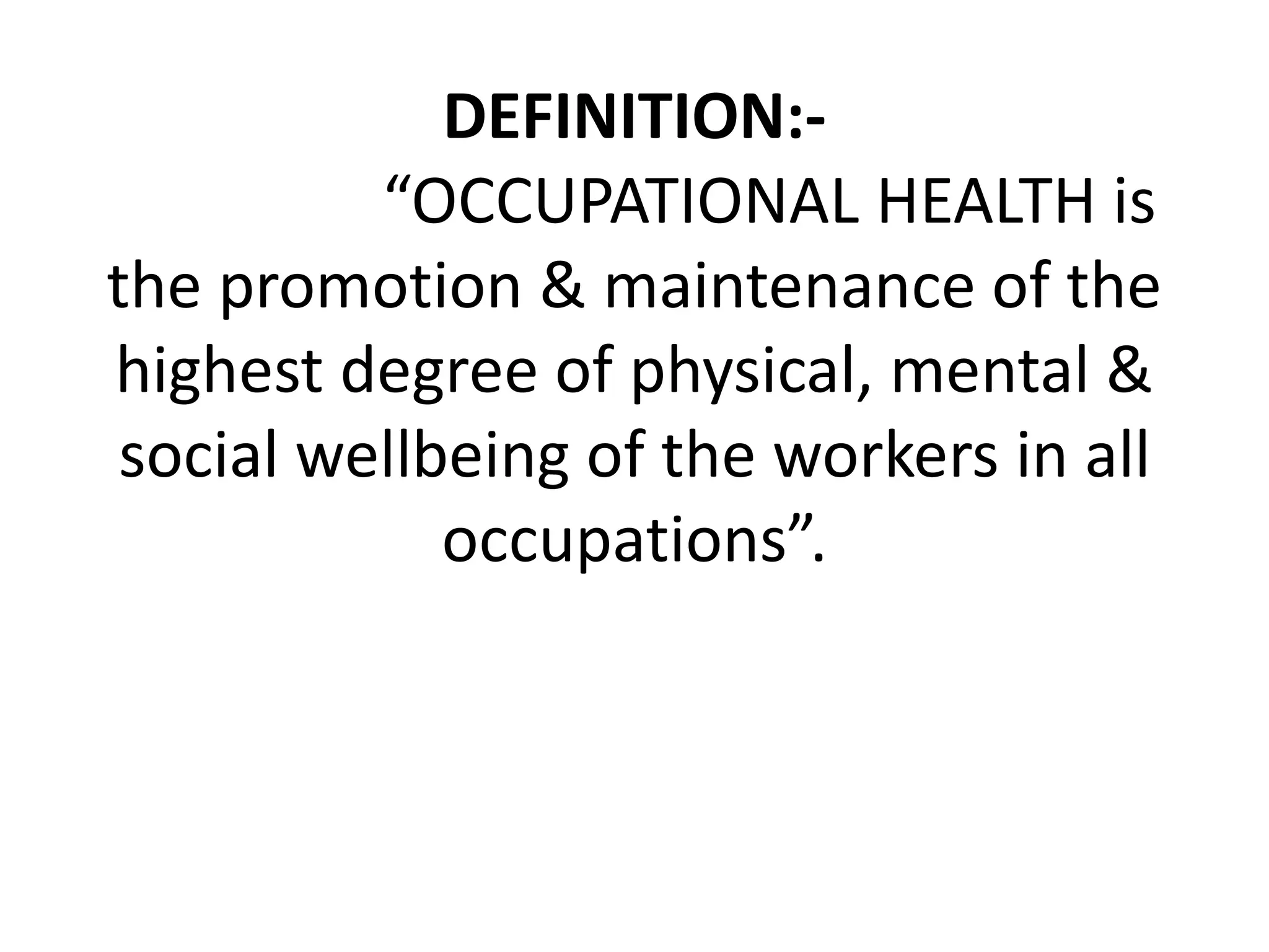 Occupational health | PPTX