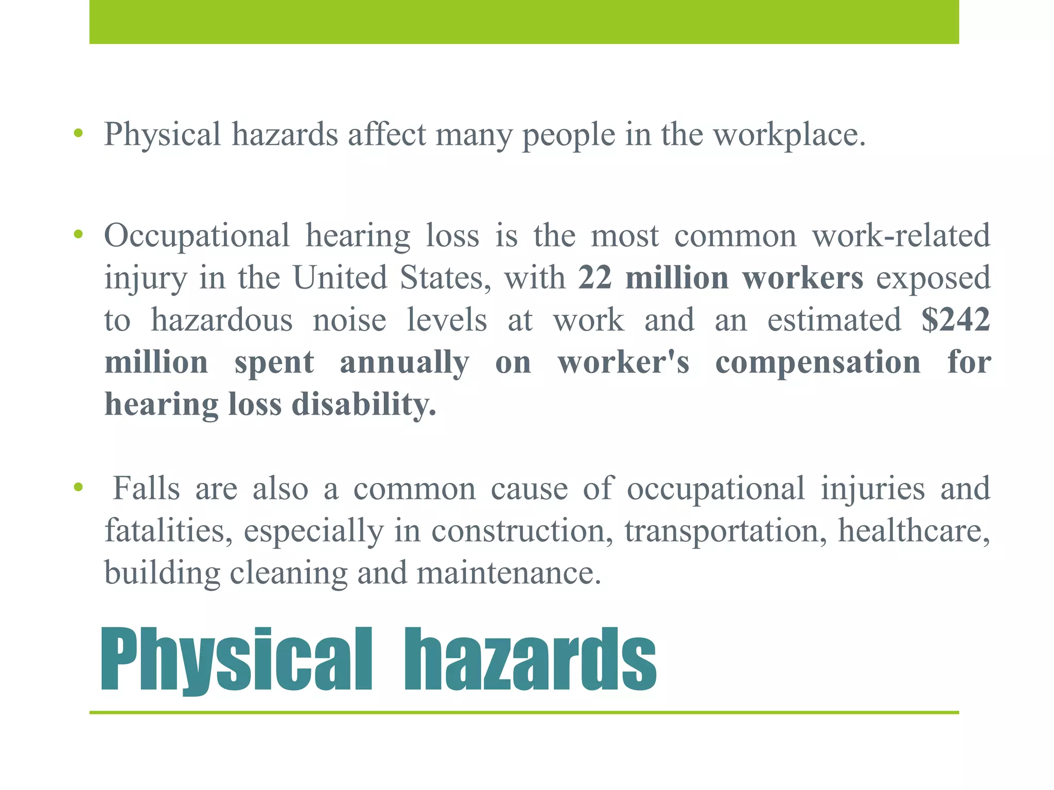 Occupational health hazards | PPT