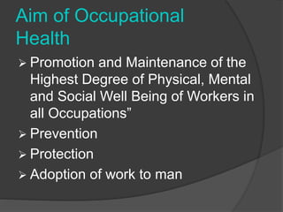 Occupational health hazards & precautions | PPTX