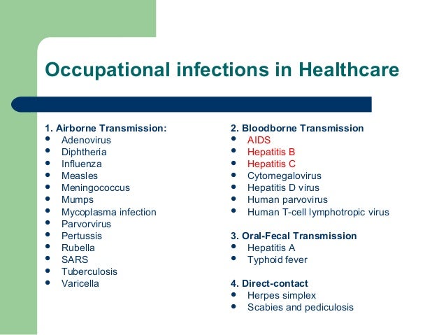 Occupational health & infection control