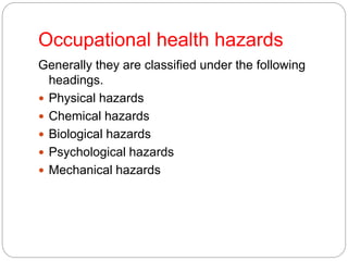 Occupational health & Hazards | PPTX