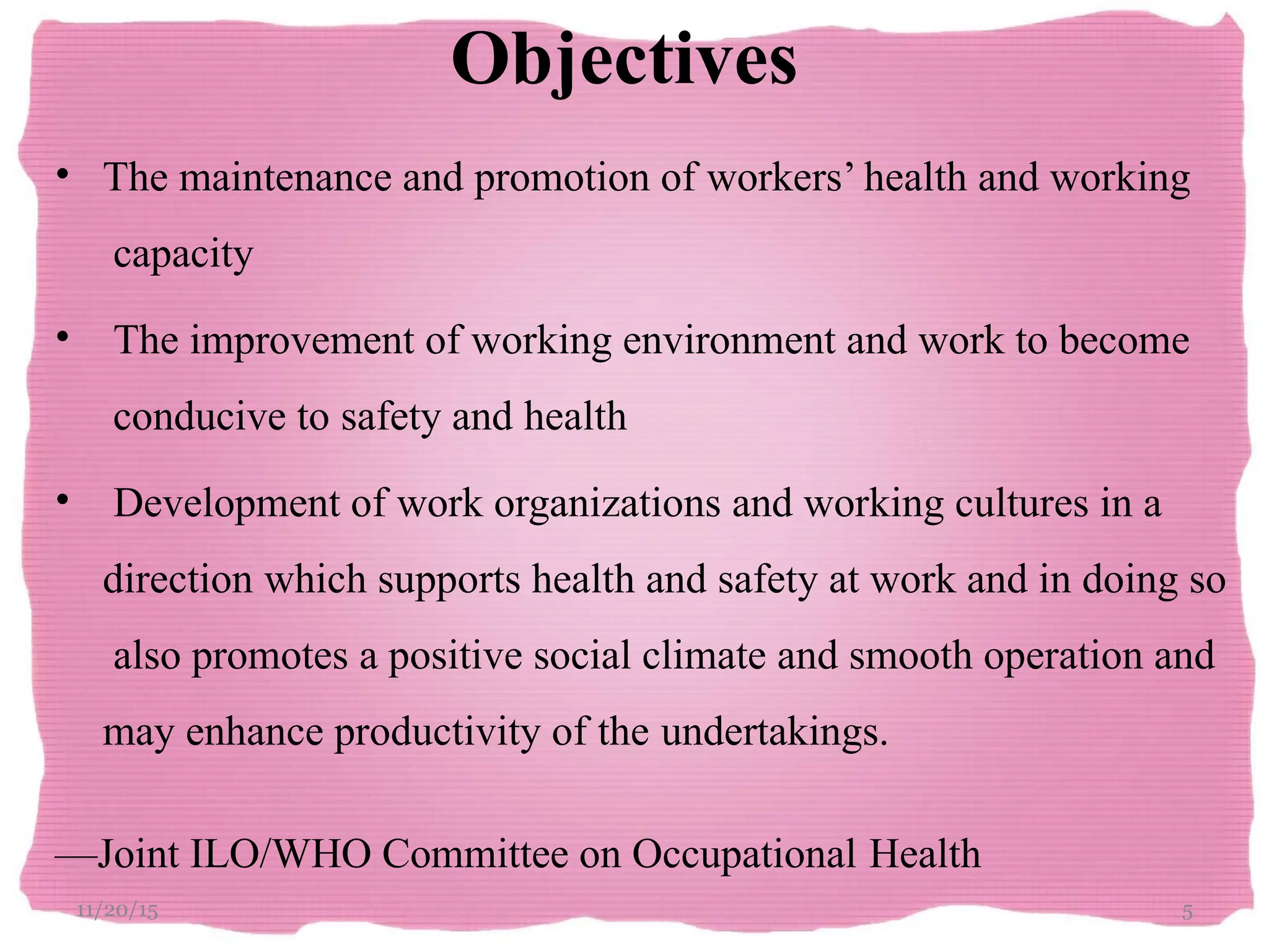 occupational health ppt for Nursing Students | PPTX