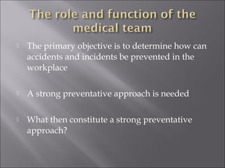 Occupational health program structure, benefit, background ...