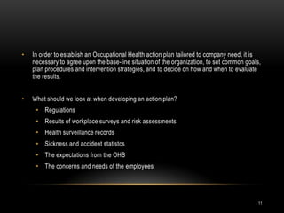 Occupational health program structure, benefit, background ...