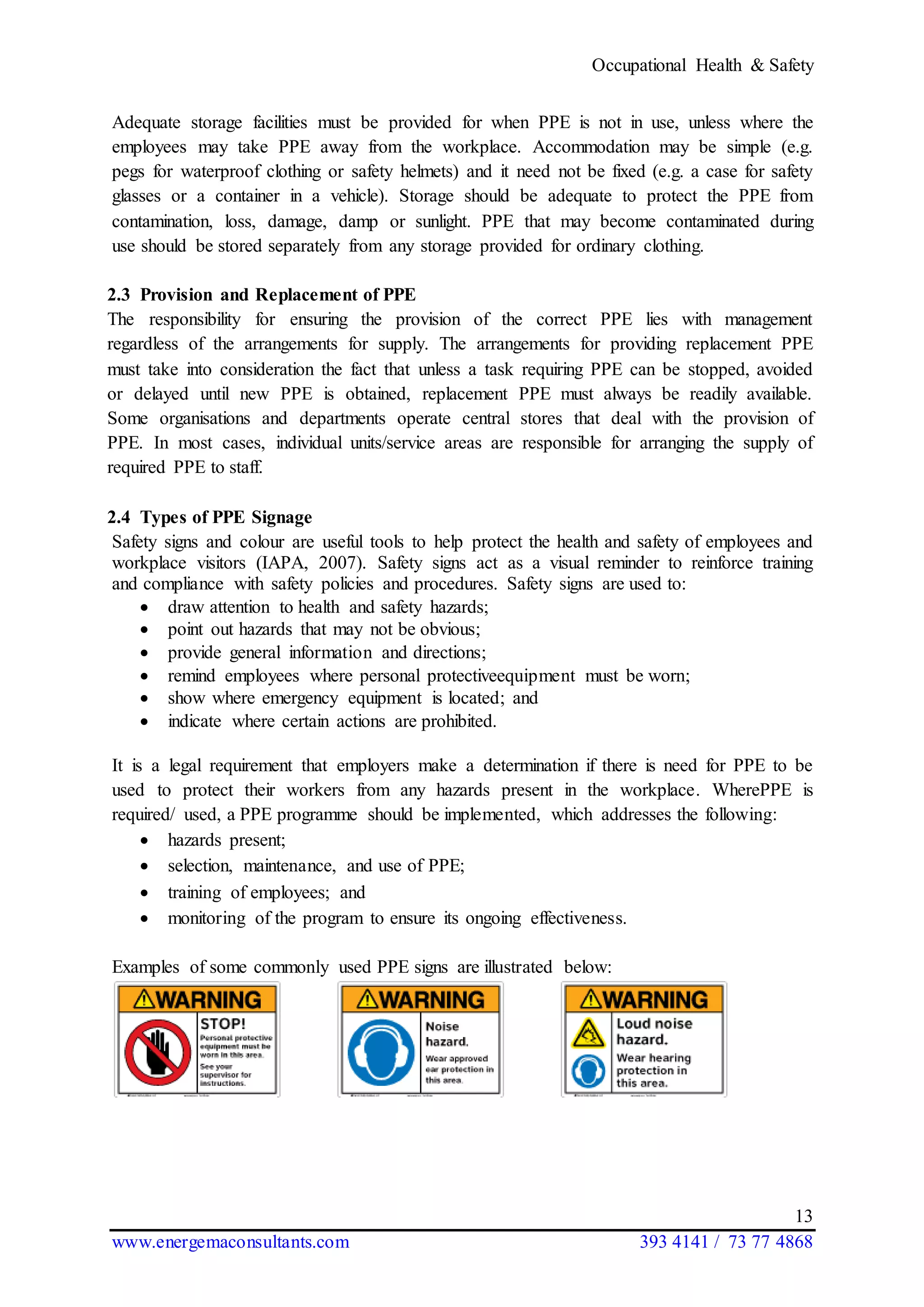 Occupational health & safety principles 31.01.14