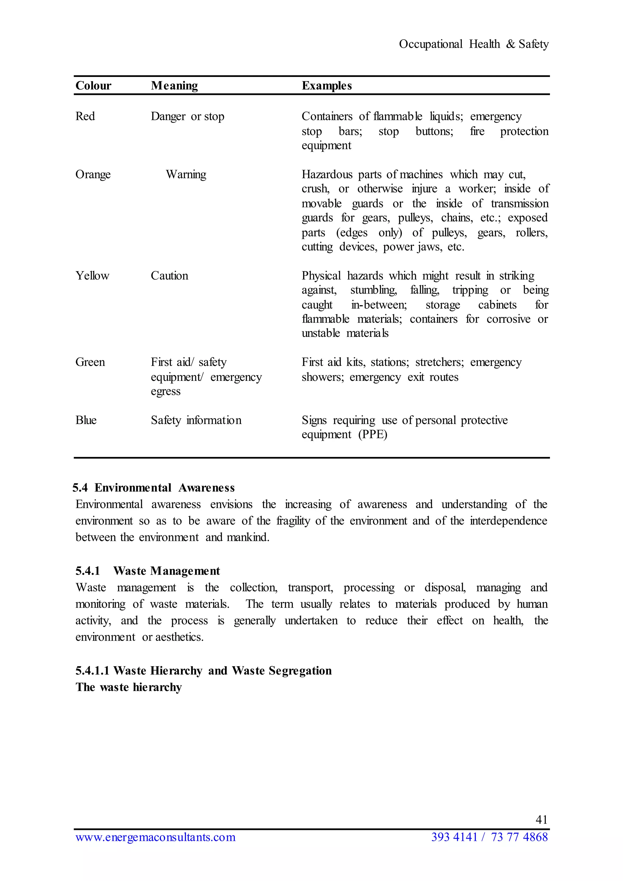 Occupational health & safety principles 31.01.14